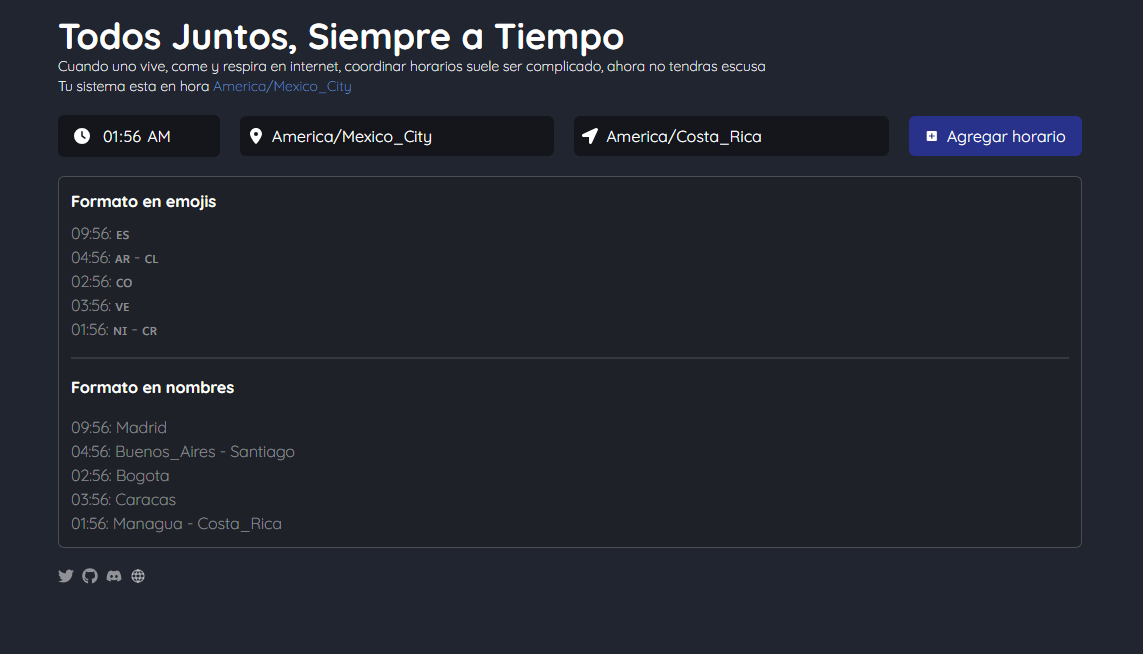 Todos Juntos, Siempre a Tiempo